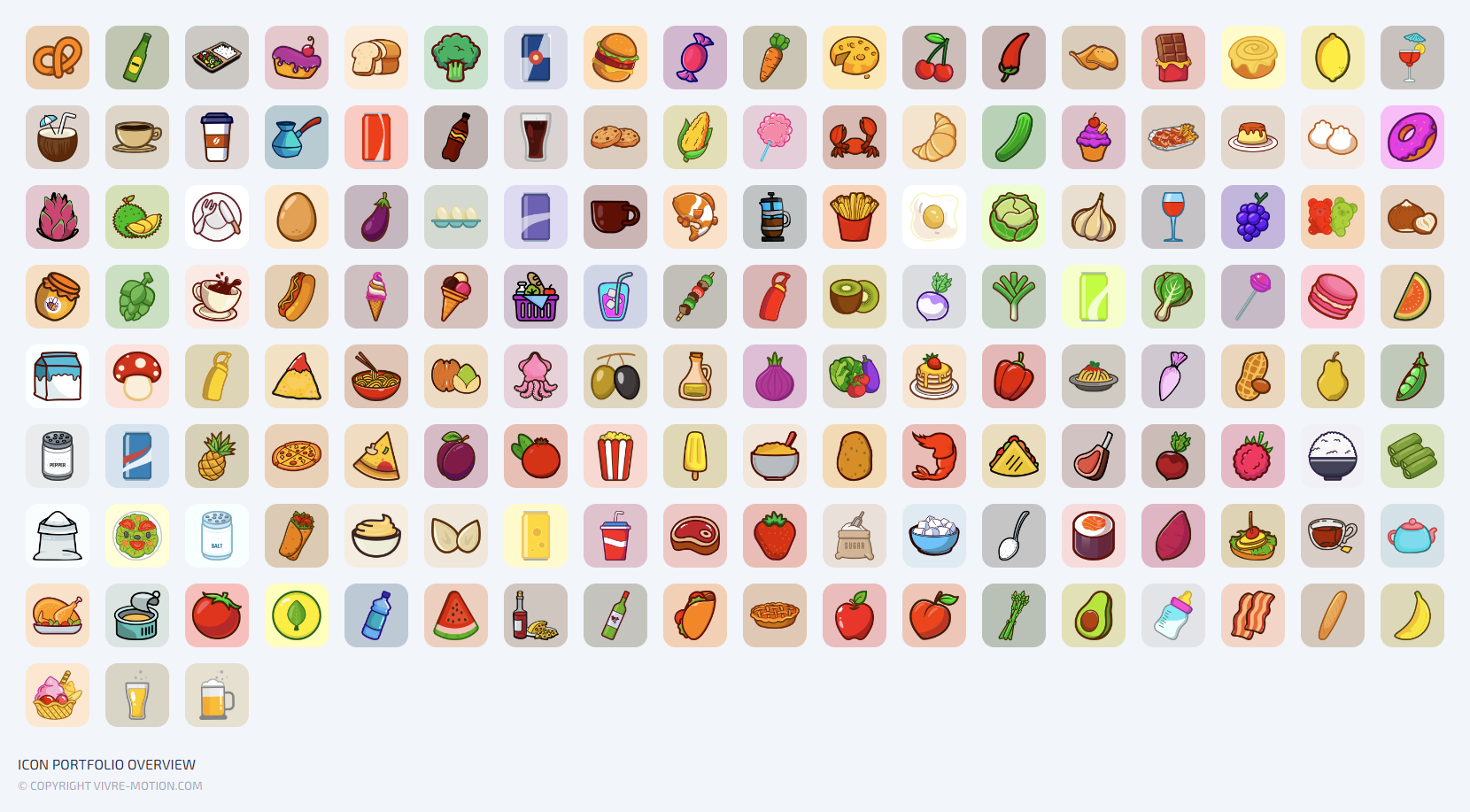 FOOD & FRUITS - STREAM DECK ICONS | VIVRE-MOTION