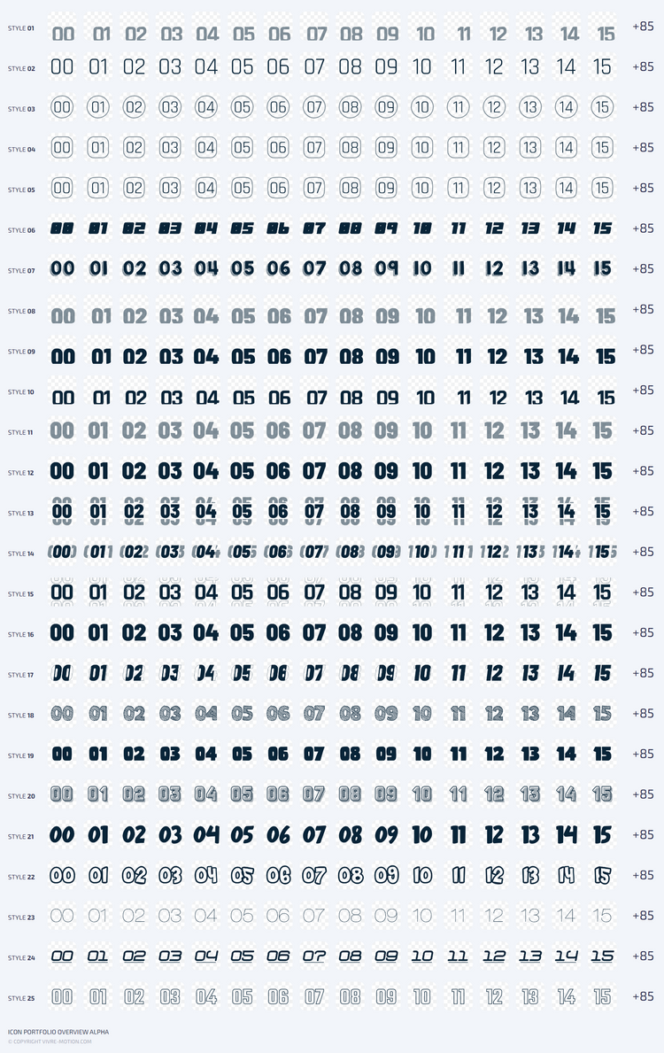 NUMBER STYLES - STREAM DECK ICONS | VIVRE-MOTION
